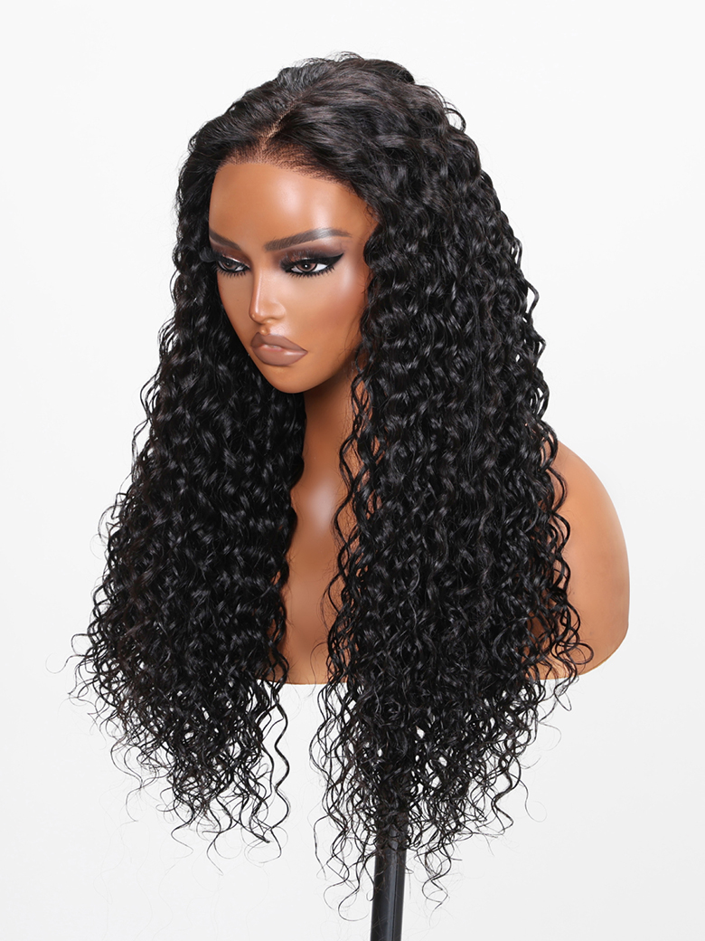 UNice 6x4.5 Pre Cut Lace Wear Go Black Water Wave Air Wig