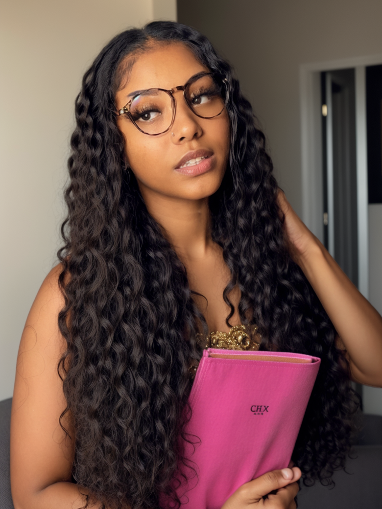 UNice 6x4.5 Pre Cut Lace Wear Go Black Water Wave Air Wig