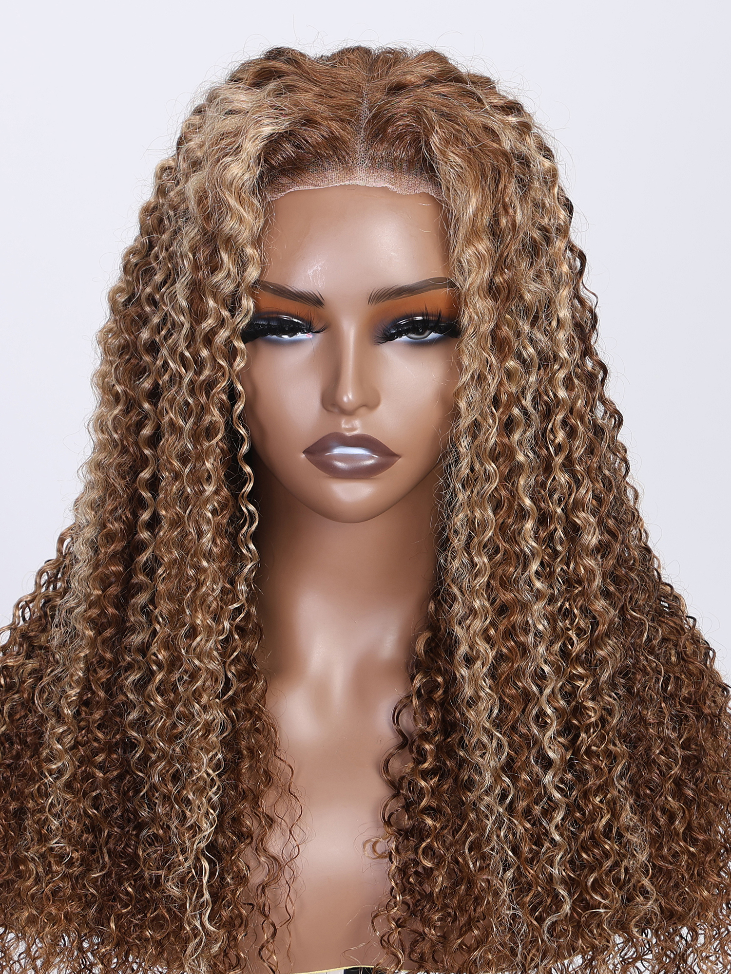UNice Wear Go 6x4.5 Pre-Cut Lace Honey Blonde Kinky Curly Glueless Air Wig