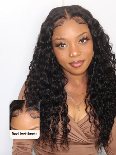 UNice Bye-Bye Knots Wig 7x5 Quick Glueless Lace Water Wave Invisible ...